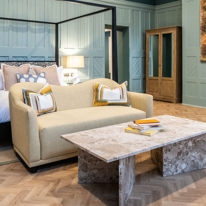 The Mehra 2 Seater Briushed Fabric Sofa