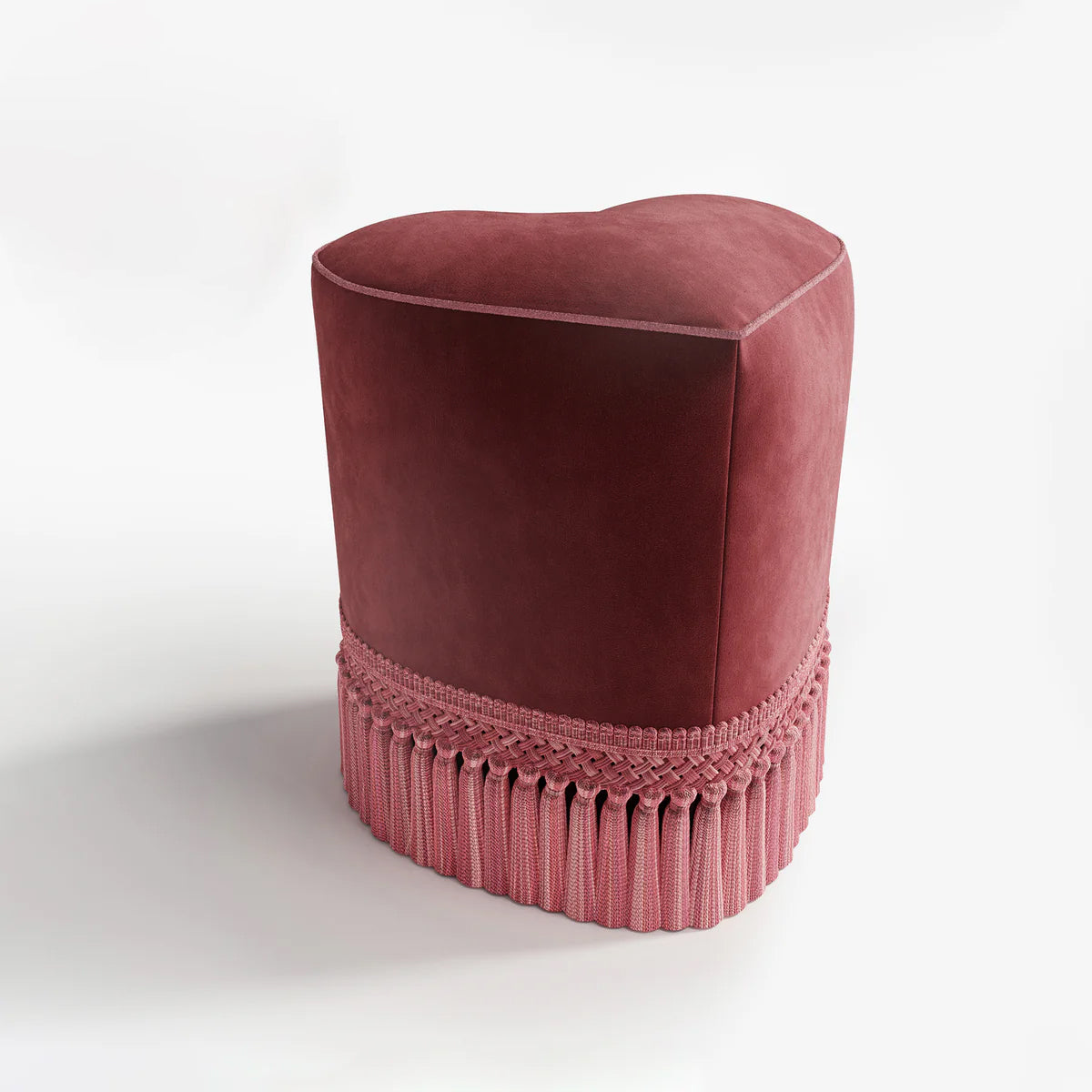 The Pink Velvet Heart Shaped Love Stool