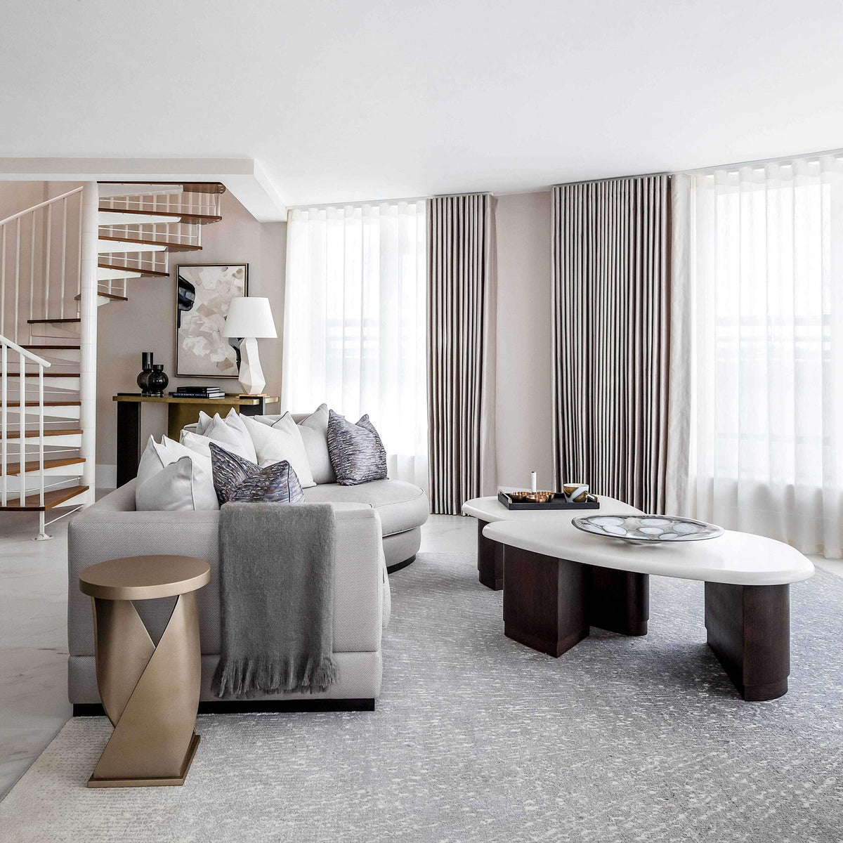 The Clark Elegantly Lacquered Coffee Table with Dark Oak Veneer Base