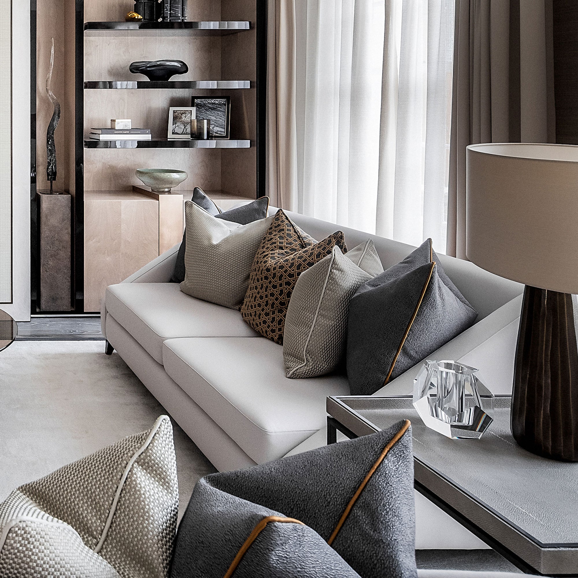 The Kumbasar 3 Seater Sofa with Brass Castors