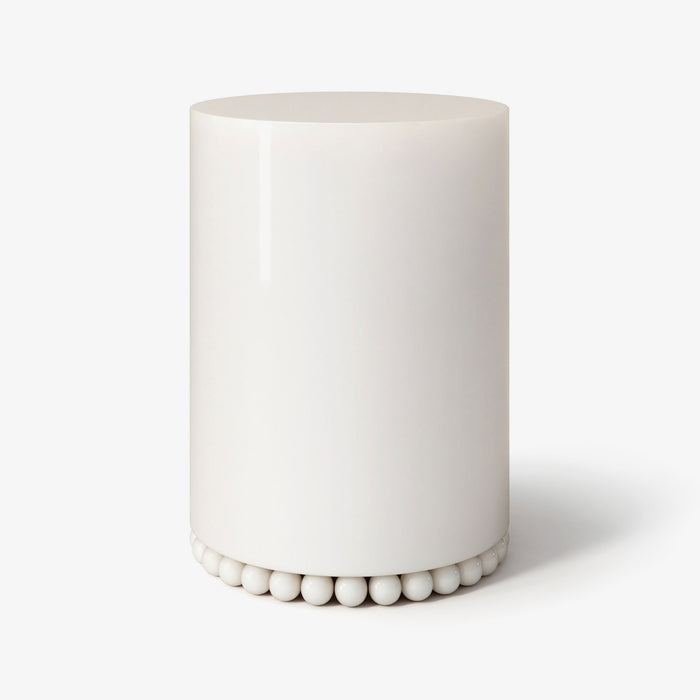 The Cute Cylindrical Glosse finish Sloane Side Table with Bobbin Base