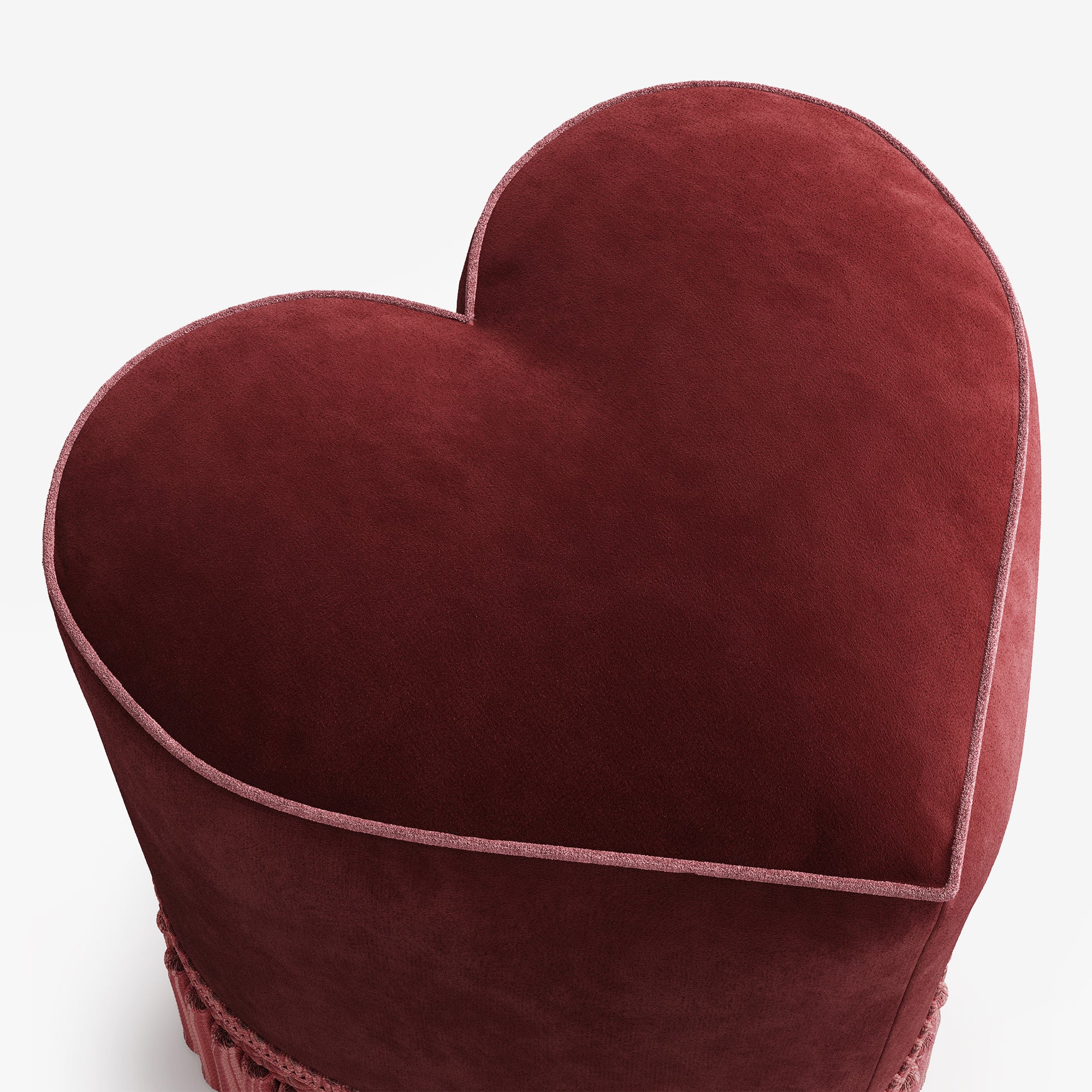 The Pink Velvet Heart Shaped Love Stool