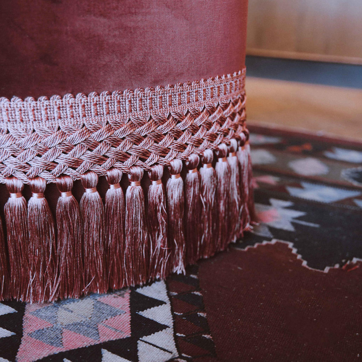 The Pink Velvet Heart Shaped Love Stool